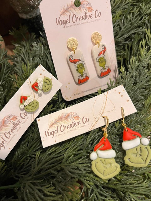 Polymer Clay Earrings | The Grinch – The English Garden