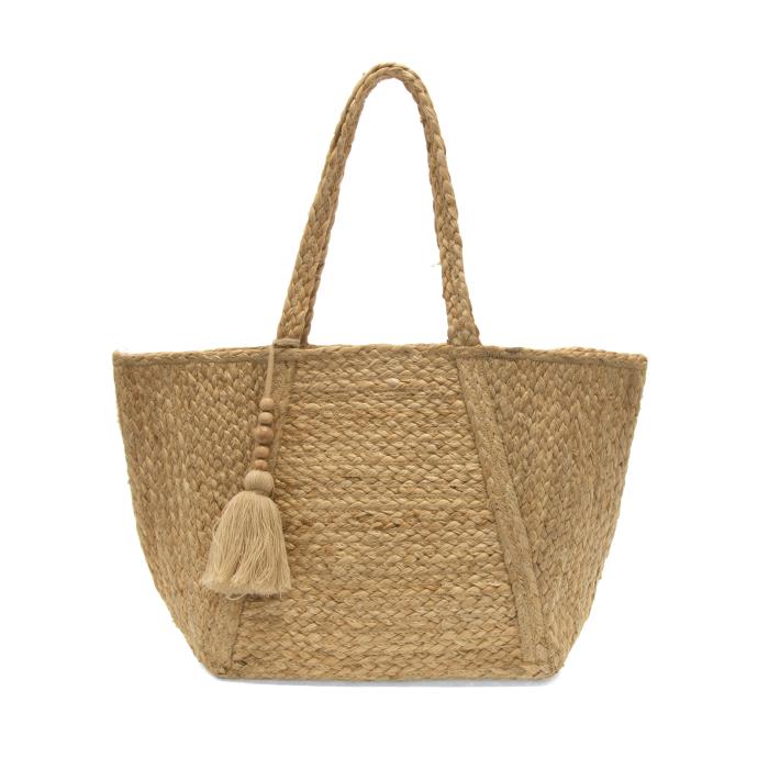 NATURAL SUMMER JUTE TOTE W/WOOD BEAD TASSEL – The English Garden